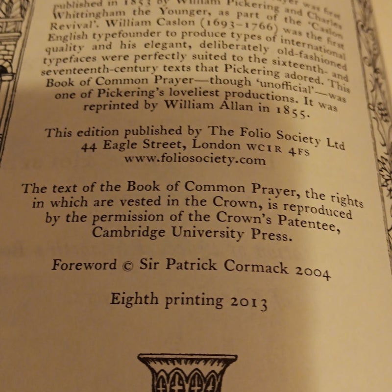 The Book of Common Prayer The Folio Society by Sir Patrick Cormack ...
