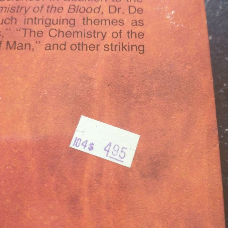 Chemistry of the Blood by M. R. DeHaan