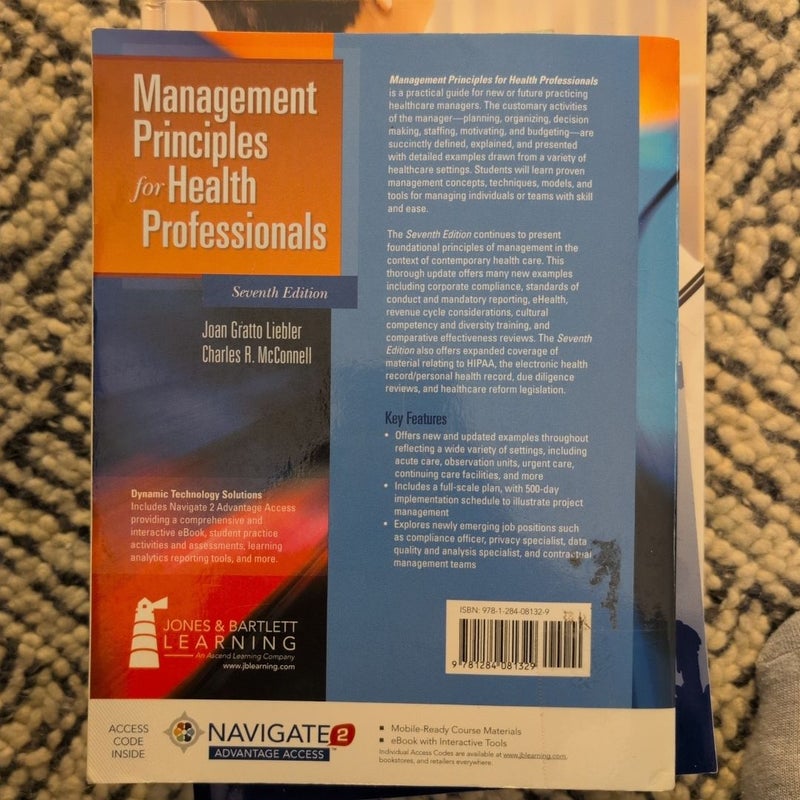 Management Principles for Health Professionals by Joan Gratto Liebler ...