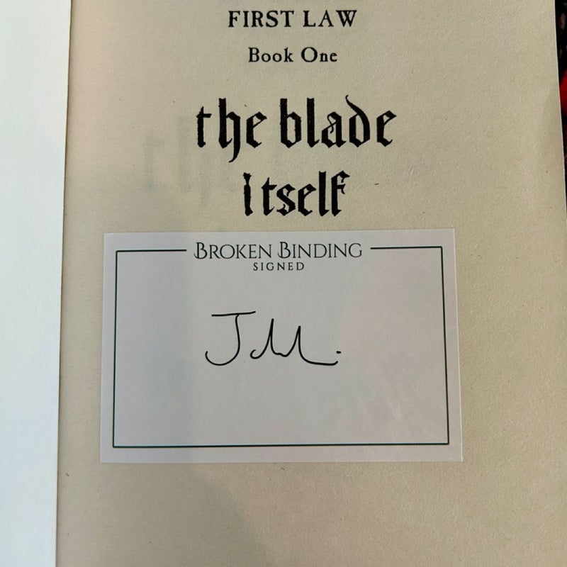 Signed Bookplate - The First Law Trilogy - UK Paperback by Joe ...