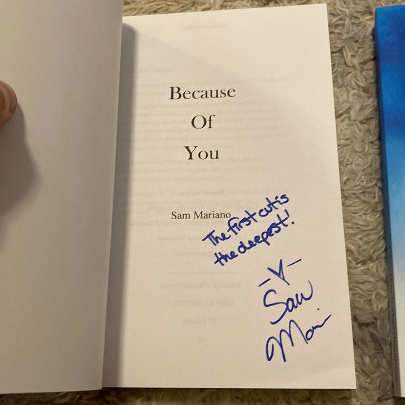 Because of You (Signed) by Sam Mariano, Paperback | Pangobooks