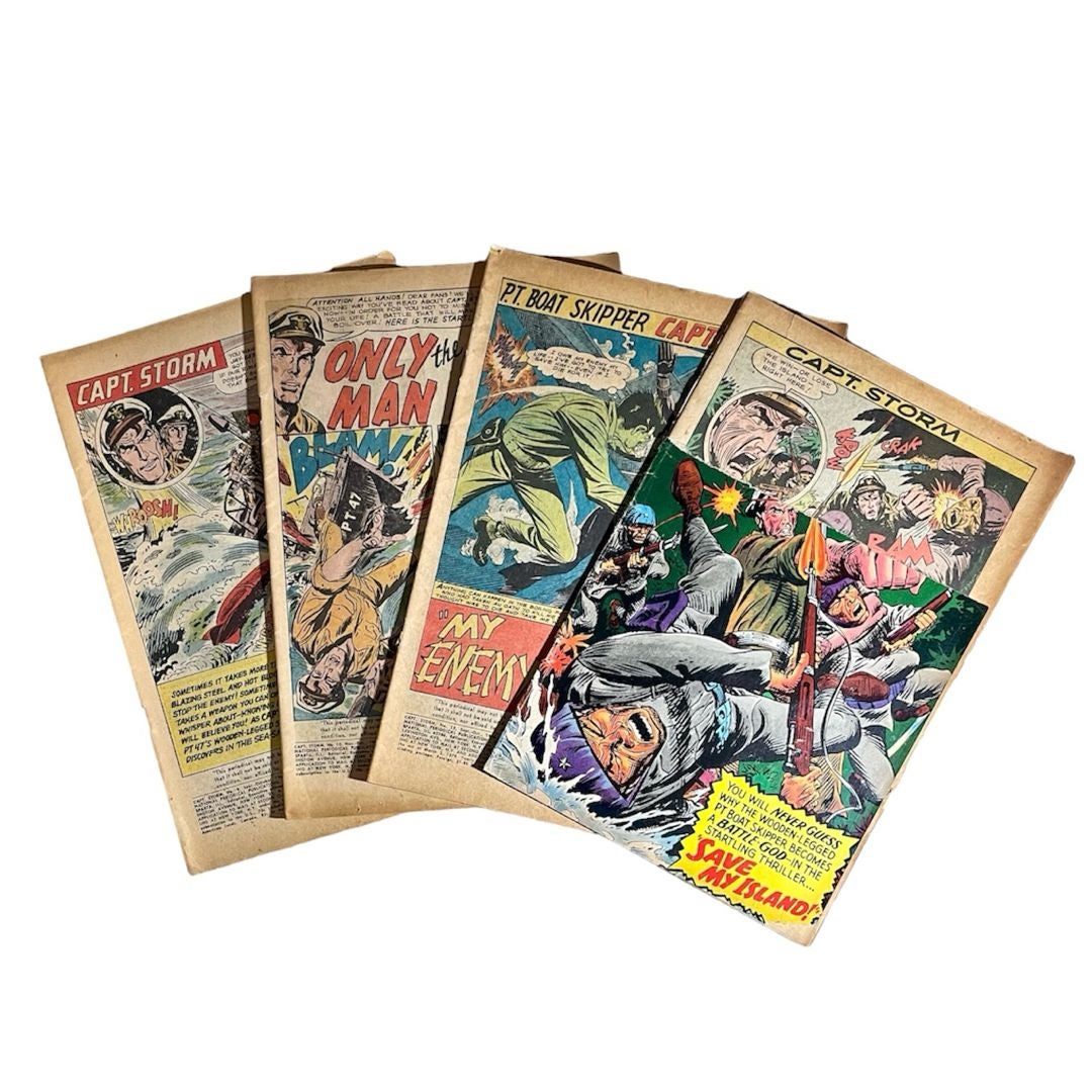 Vintage CAPT. STORM 1960s Issues 9, 10, 15, 18 Lot of 4 Remaindered ...
