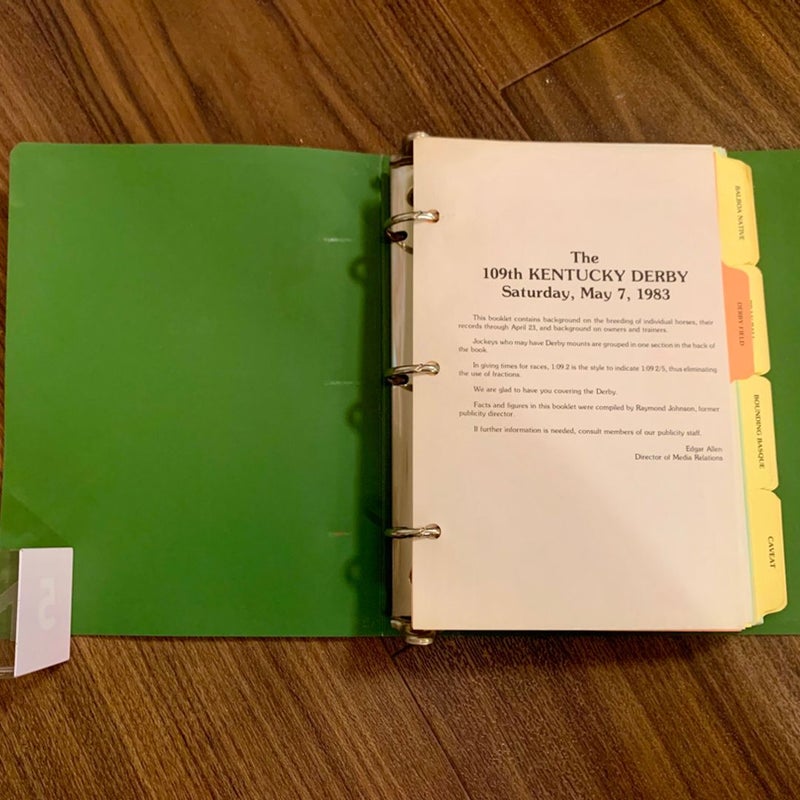 The 109th Kentucky Derby Media Stats Packet (1983) by Churchill Downs ...