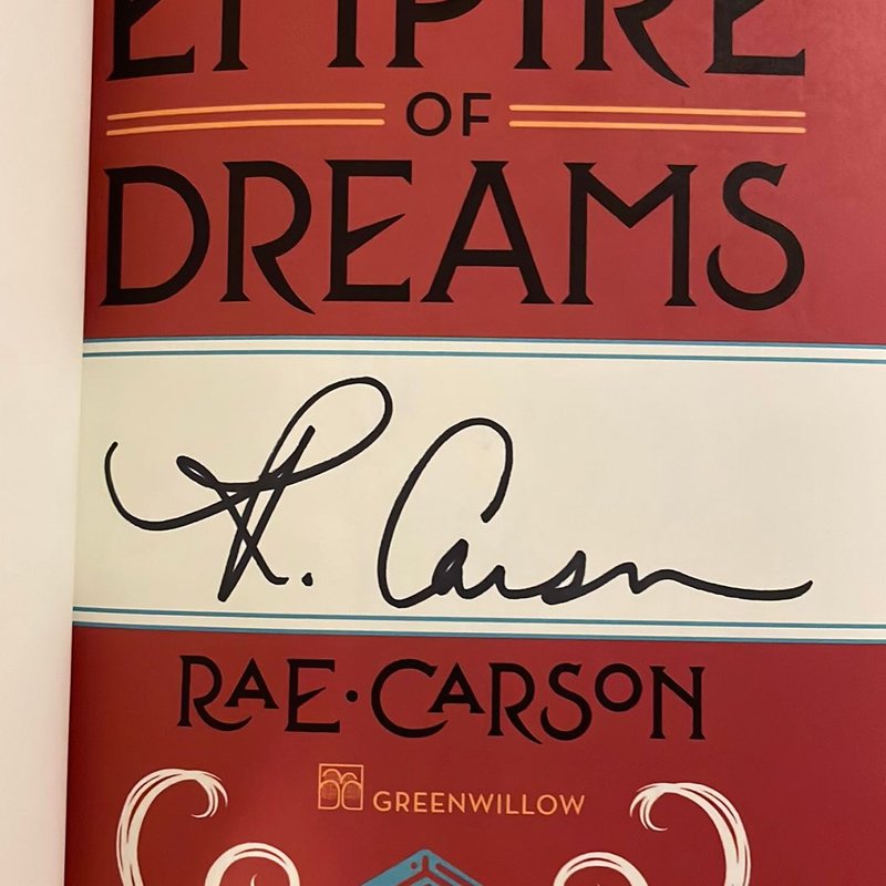 Signed: The Empire of Dreams by Rae Carson , Hardcover | Pangobooks