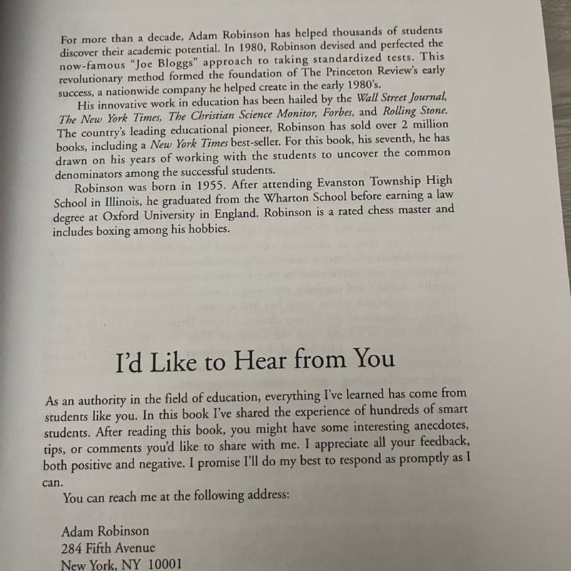 What Smart Students Know by Adam Robinson