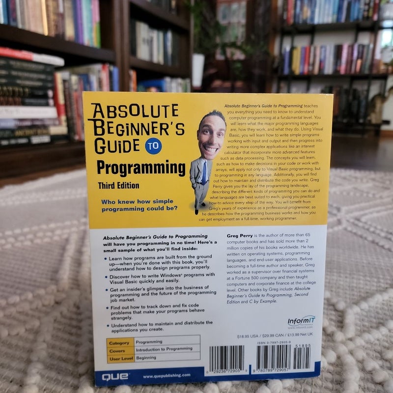 Absolute Beginner's Guide to Programming by Greg Perry, Paperback ... Absolute Beginner's Guide to Programming by Greg Perry, Paperback ...