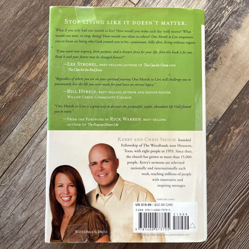 One Month to Live by Kerry Shook, Chris Shook