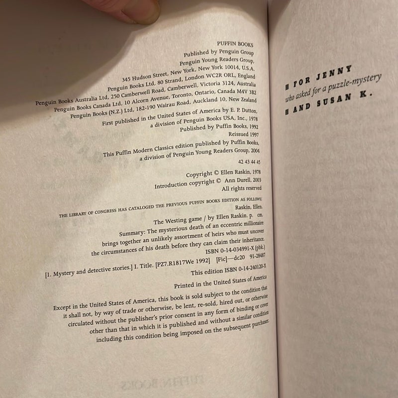 The Westing Game by Ellen Raskin