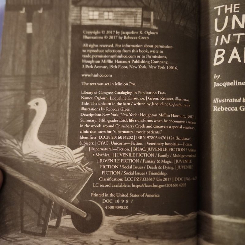 The Unicorn in the Barn by Jacqueline Ogburn