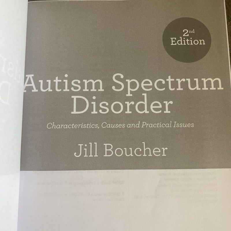 Autism Spectrum Disorder by Jill Boucher Autism Spectrum Disorder by Jill Boucher