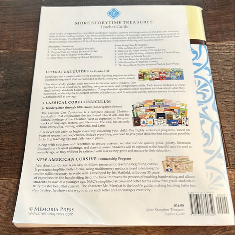 More Storytime Treasures Teacher’s Guide and Student Study Guide by ...