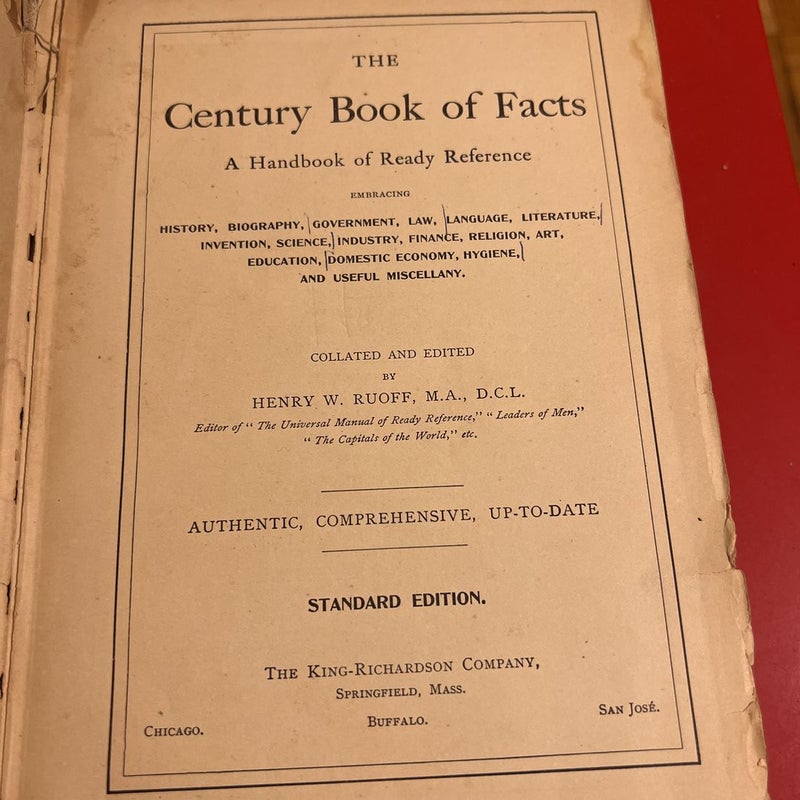 Century Book of Facts by Henry W Ruoff, Hardcover | Pangobooks