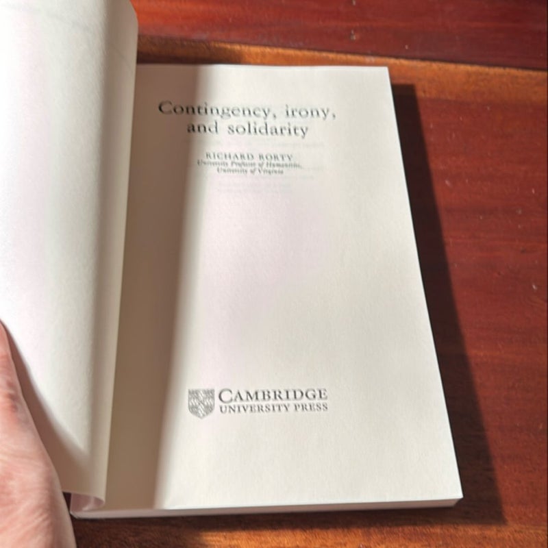 Contingency, Irony, and Solidarity by Richard Rorty