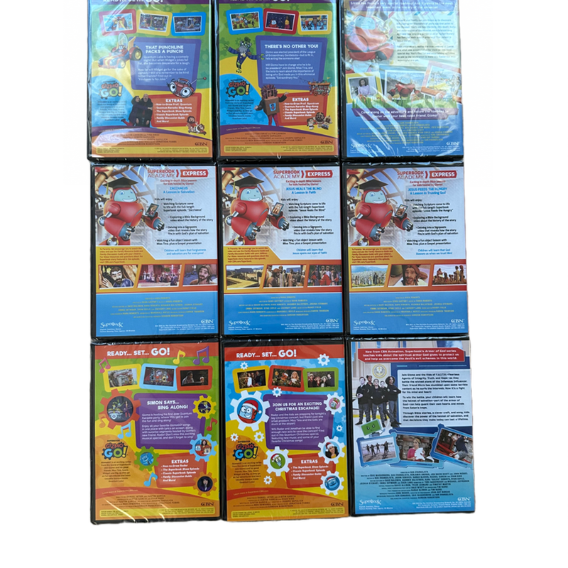 26 DVDs of SuperBook, featuring thrilling Bible stories, Gizmo Go!, and ...