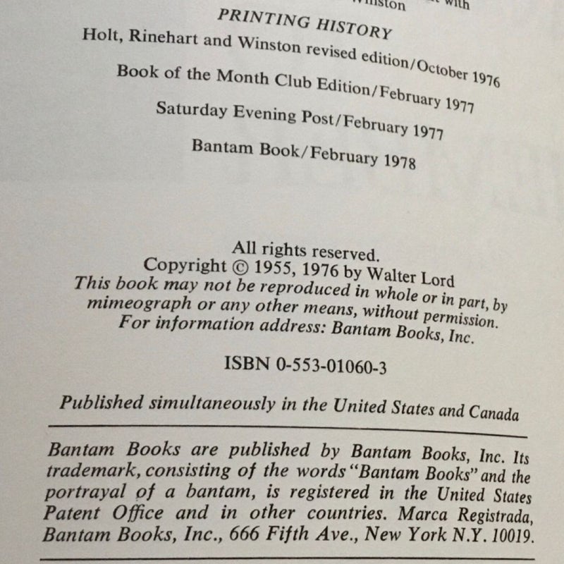 A Night to Remember by Walter Lord, Paperback | Pangobooks