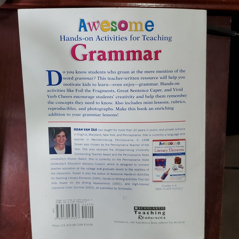 Awesome Hands-On Activities for Teaching Grammar by Susan Van Zile ...