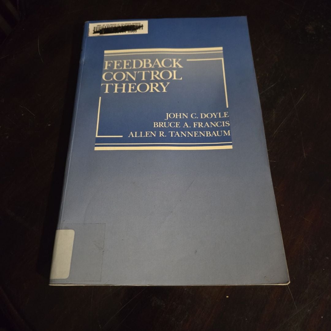 Feedback Control Theory by John Doyle