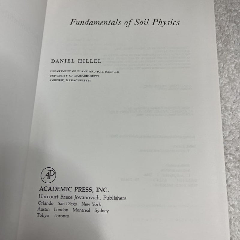 Fundamentals of Soil Physics by Daniel Hillel, Hardcover | Pangobooks