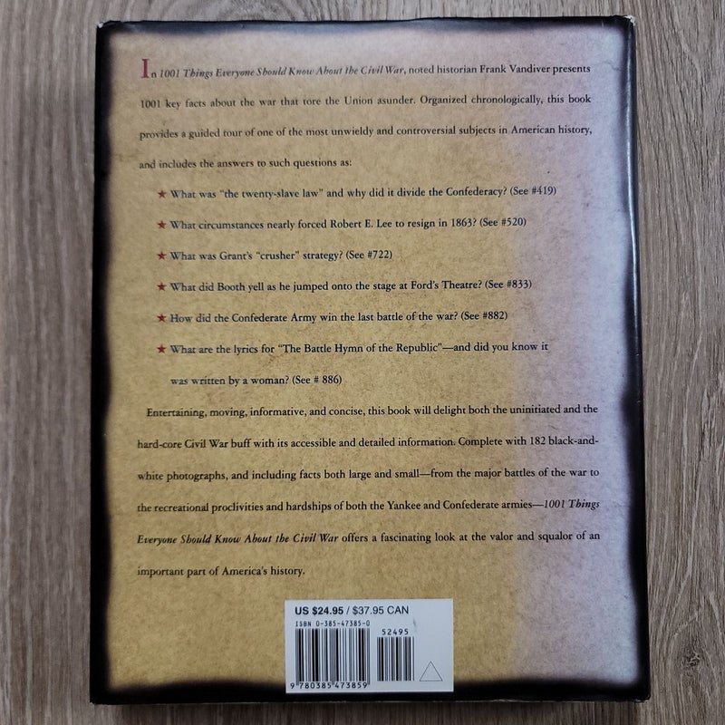 1001 Things Everyone Should Know about the Civil War by Frank E ...