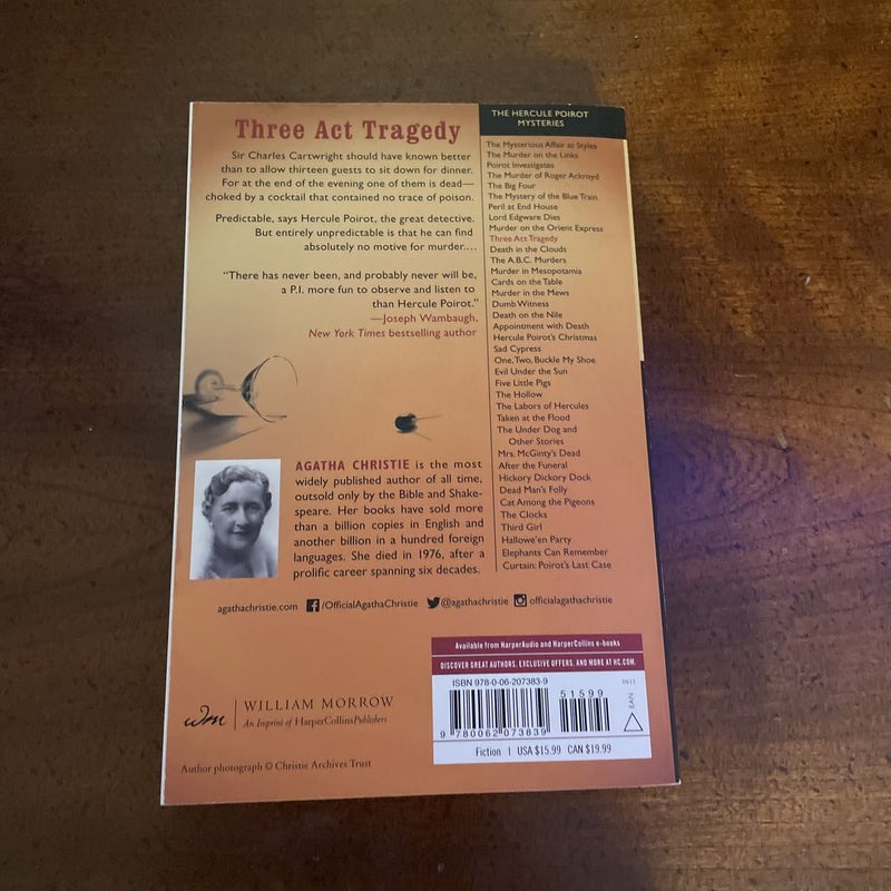 Three Act Tragedy by Agatha Christie, Paperback | Pango Books