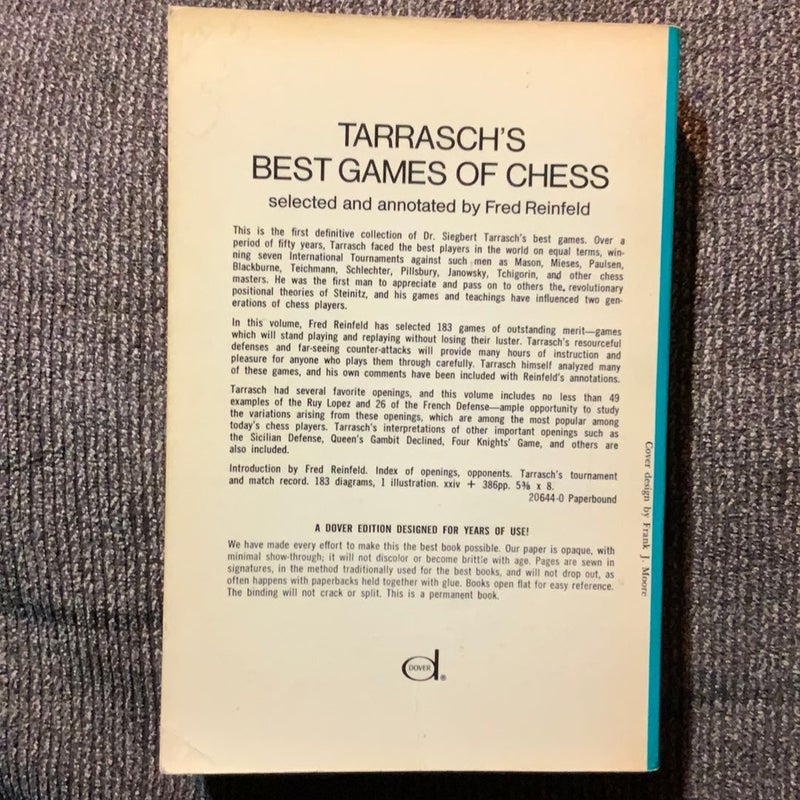 Tarrasch’s Best Games of Chess by Fred Reinfeld, Paperback | Pangobooks