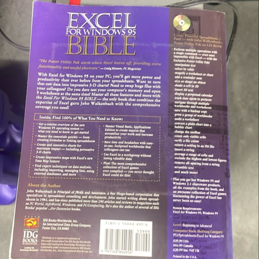 Excel for Windows 95 Bible by John Walkenbach
