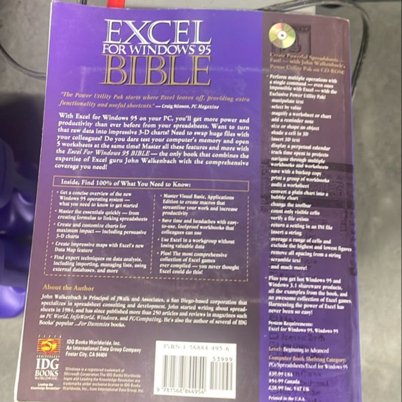Excel for Windows 95 Bible by John Walkenbach