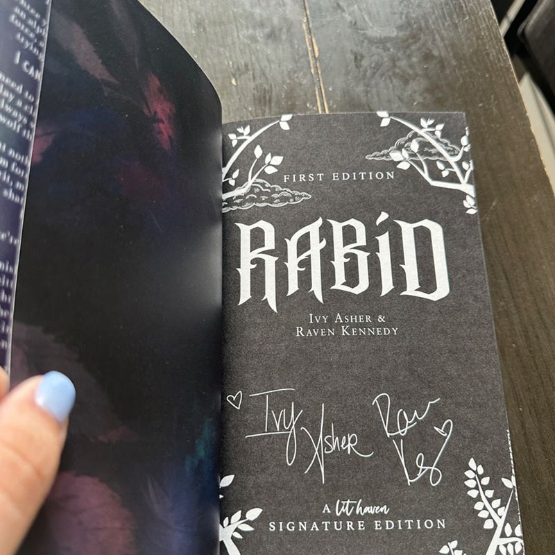 Signed Lithaven Edition of Rabid by Raven Kennedy and Ivy Asher ...