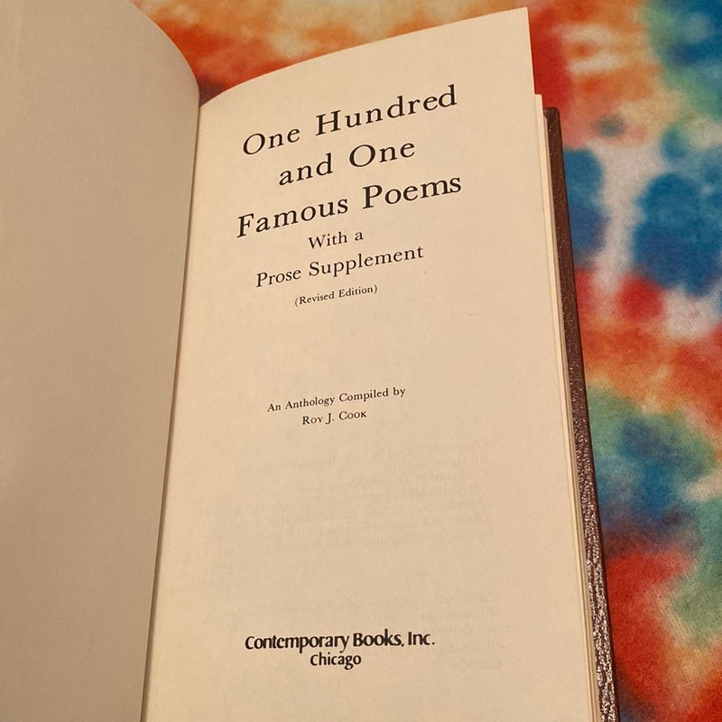 101 famous poems by Compiled by Roy J. Cook, Hardcover | Pangobooks