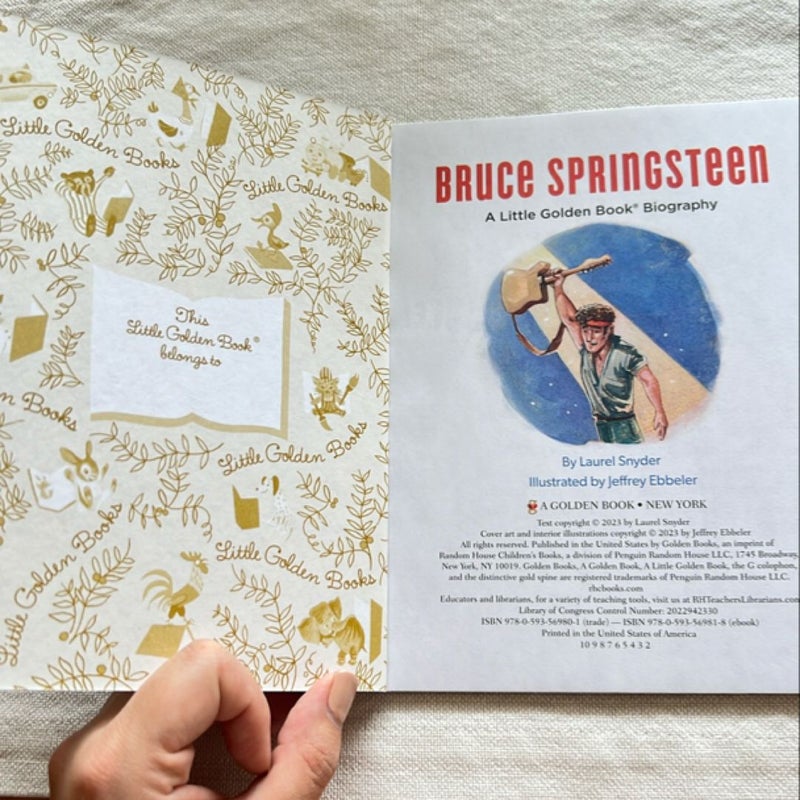 Bruce Springsteen a Little Golden Book Biography by Laurel Snyder