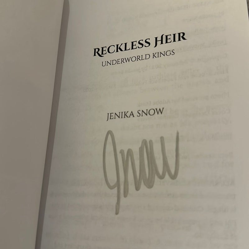 Reckless Heir (Underworld Kings) by Jenika Snow, Paperback | Pangobooks