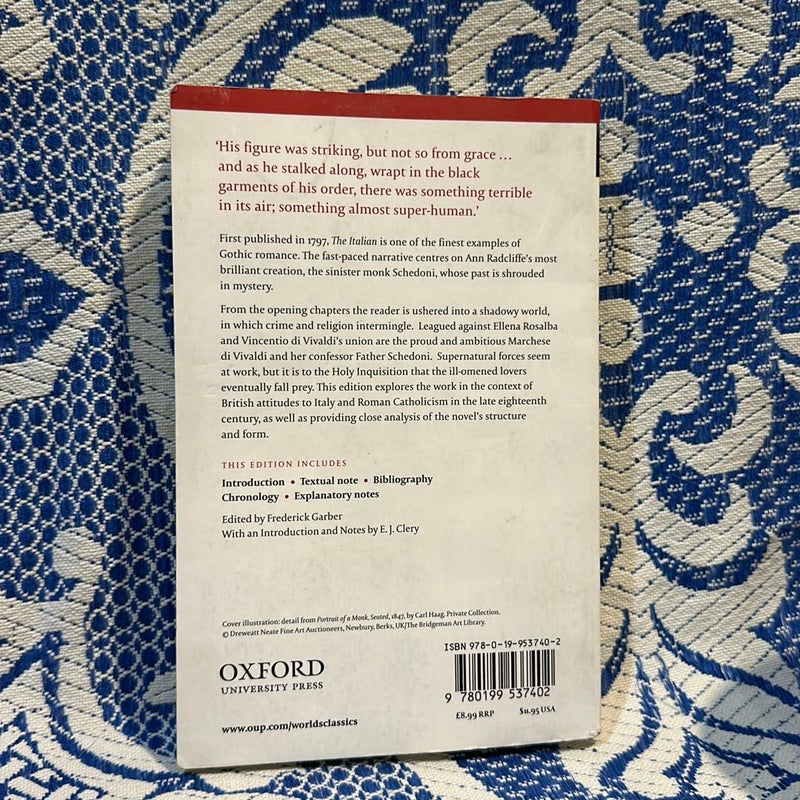 The Italian by Ann Radcliffe; Frederick Garber (Editor), Paperback ...