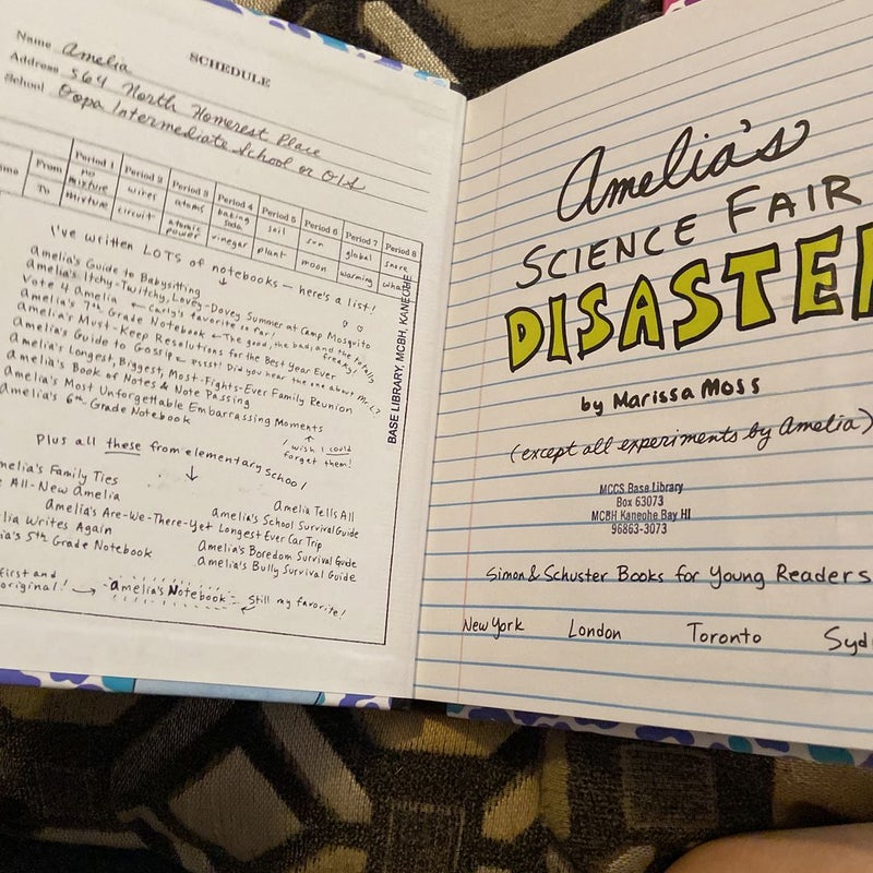 Amelia's Science Fair Disaster by Marissa Moss