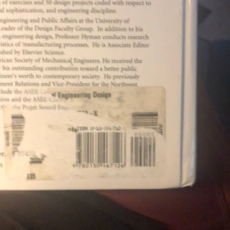 Fundamentals of Engineering Design by Barry Hyman
