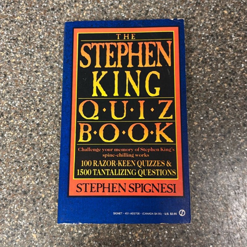 The Stephen King Quiz Book by Stephen J. Spignesi