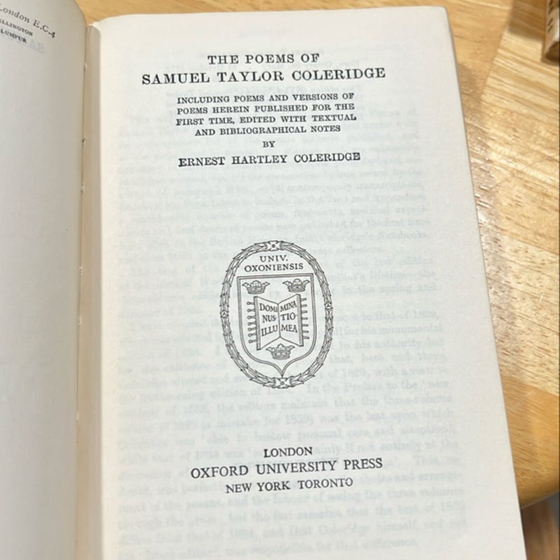 The Poems of Coleridge by Oxford Standard Authors, Paperback | Pangobooks