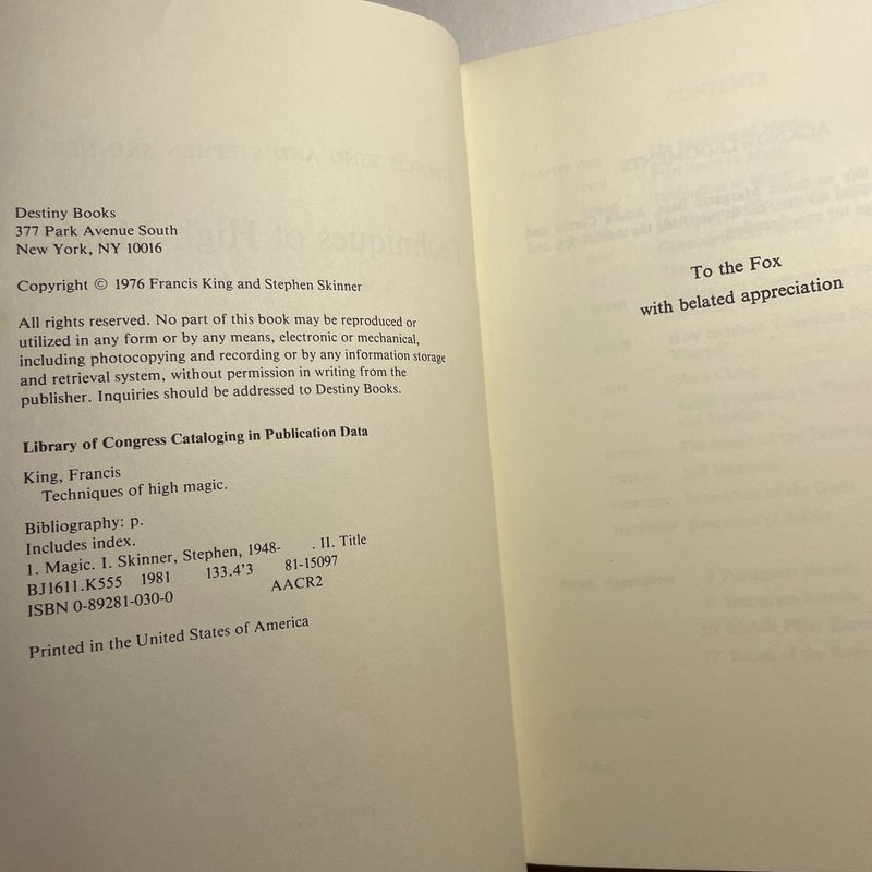Techniques of High Magic by Francis King / Stephen Skinner, Paperback ...