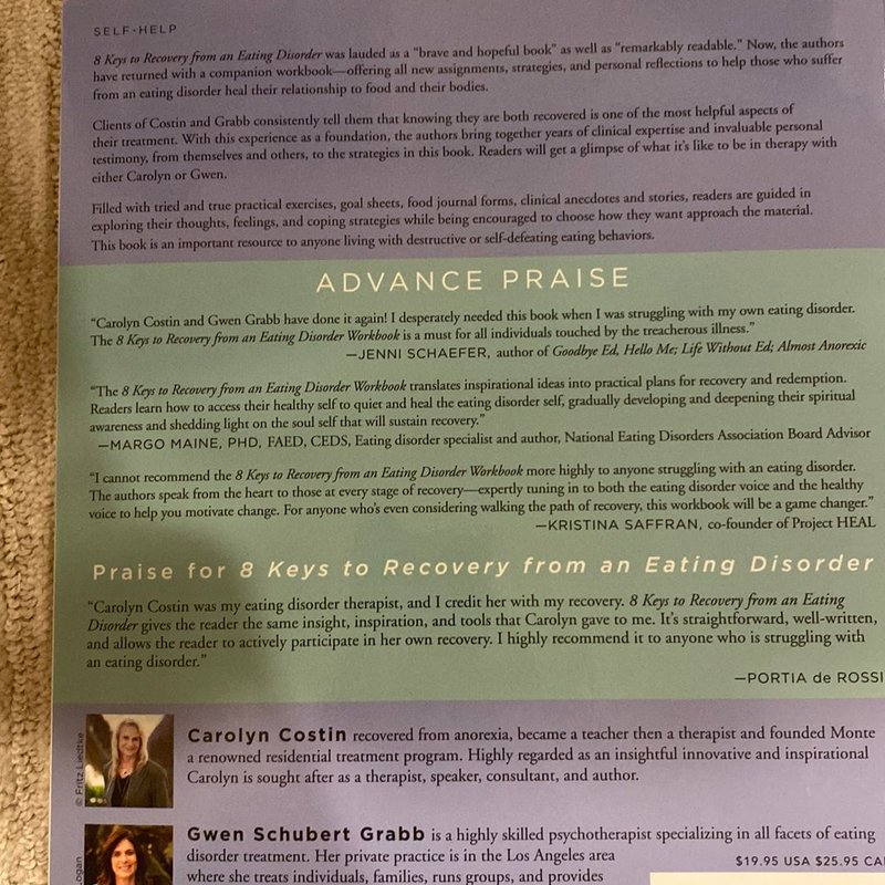 8 Keys to Recovery from an Eating Disorder Workbook by Carolyn Costin ...