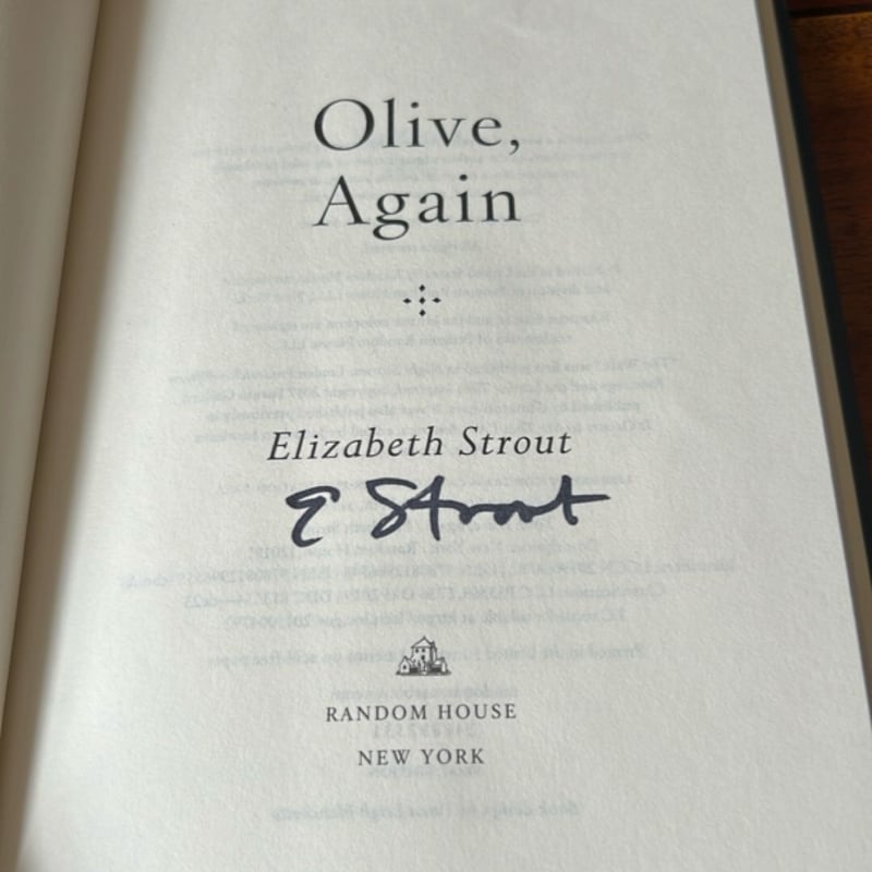 Olive, Again (Signed 1st Ed/1st) by Elizabeth Strout, Hardcover ...