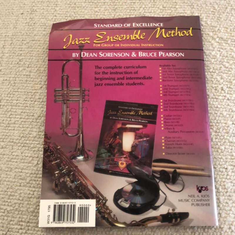 Standard of Excellence Jazz Ensemble Method by Dean Sorenson, Bruce Pearson