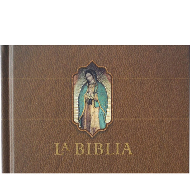 La Biblia Católica: Edición Letra Grande. Tapa Dura, Marrón, con Virgen ...