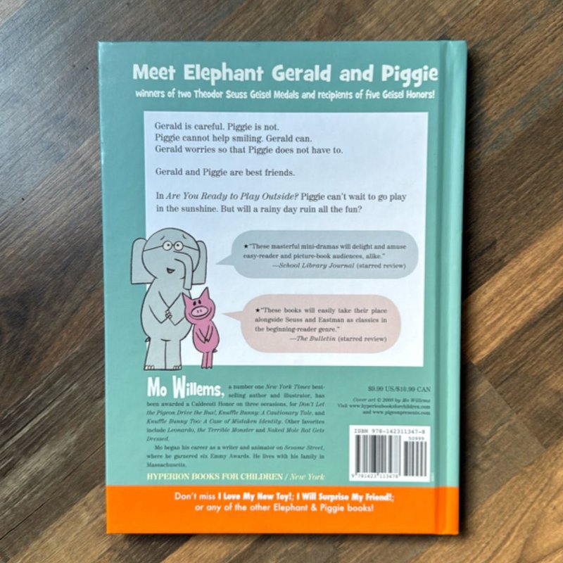 Are You Ready to Play Outside? (an Elephant and Piggie Book) by Mo Willems