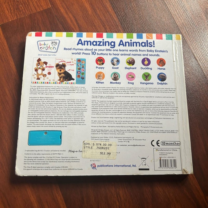 Baby Einstein: Amazing Animals! Sound Book by PI Kids