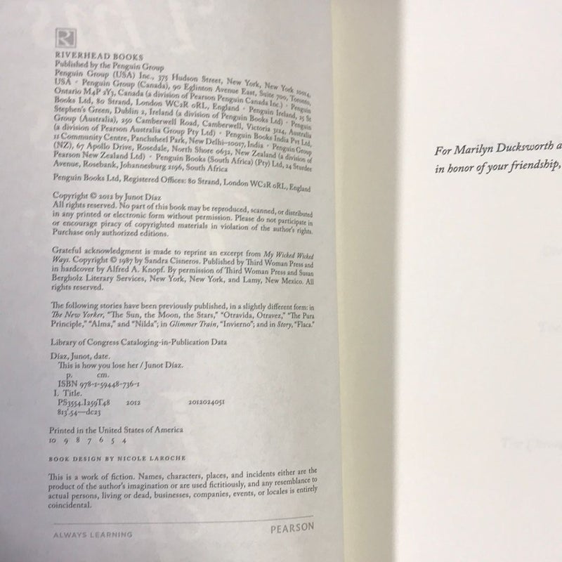 This Is How You Lose Her by Junot Díaz