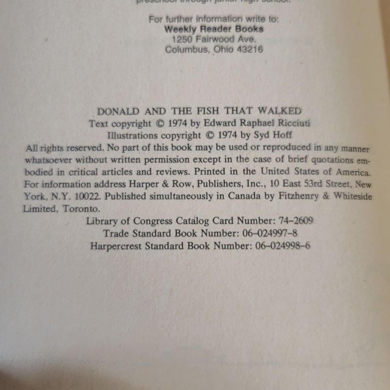 Donald and the Fish That Walked by Edward R. Ricciuti, Hardcover ...