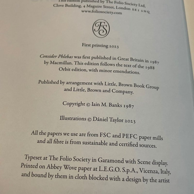 Consider Phlebas by Ian M. Banks (The Folio Society Illustrated Edition ...