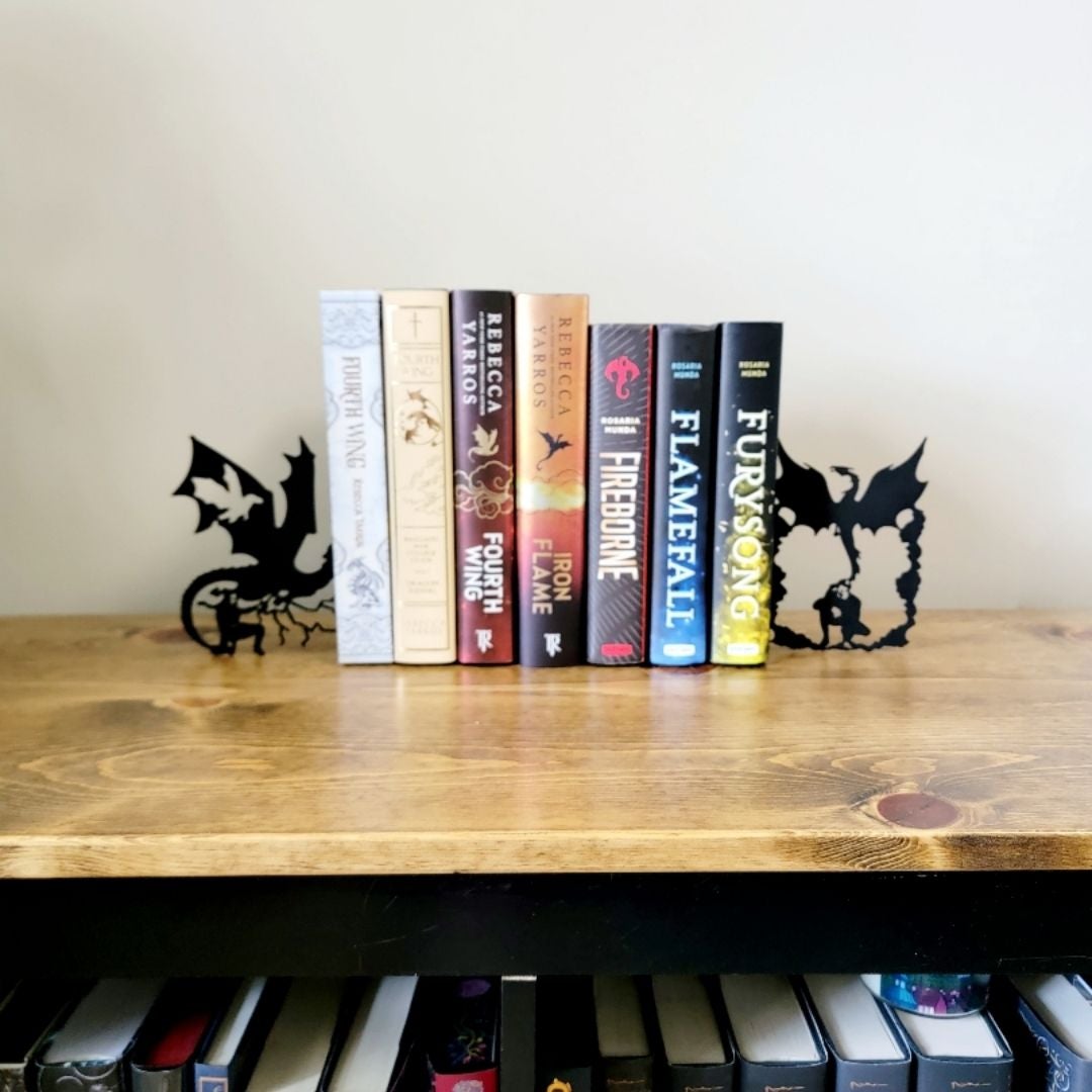 Fourth Wing Bookends from Unplugged Romantasy Box by Rebecca Yarros ...
