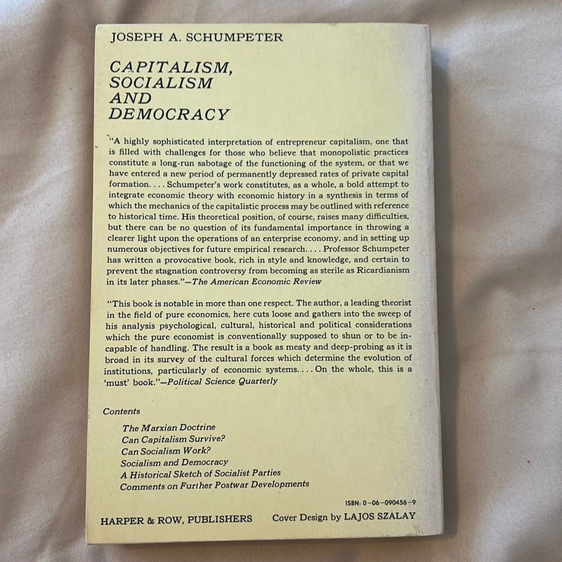 Capitalism, Socialism, and Democracy by Joseph A. Schumpeter, Paperback ...