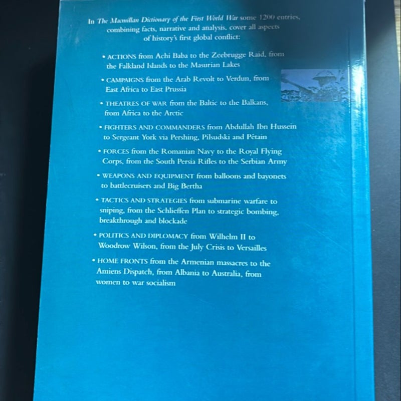 Macmillan Dictionary of the First World War by Stephen Pope, Elizabeth ...