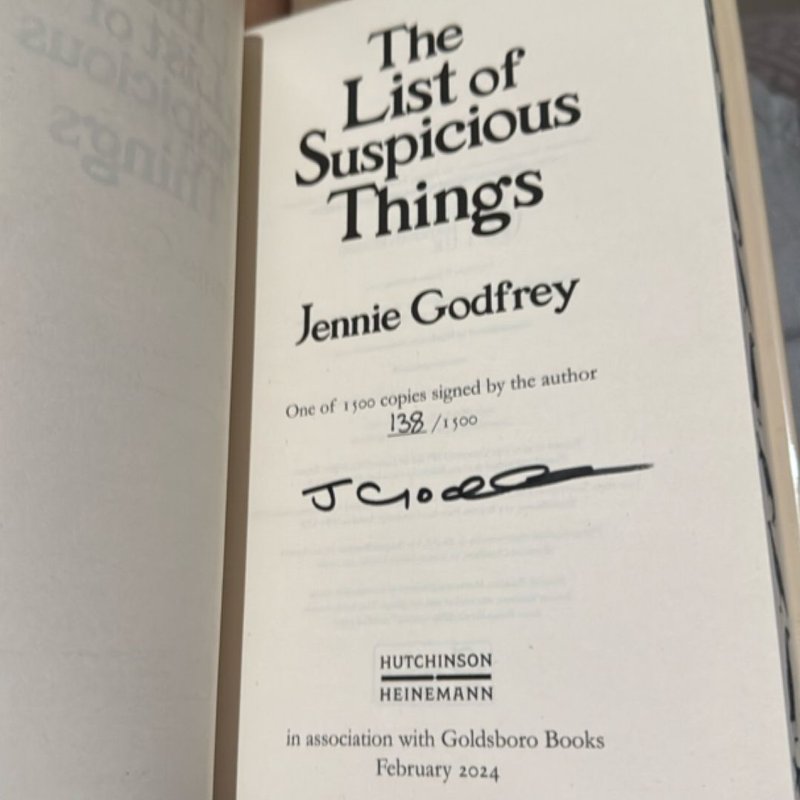The List of Suspicious Things by Jennie Godfrey